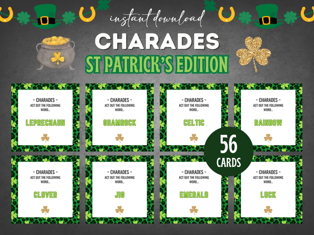 St Patricks Day Games, Saint Patricks Day, Charades Game, St Patricks ...