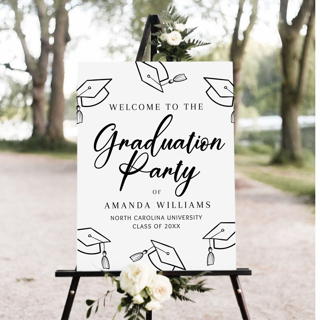 Grad Party Sign, Graduation Sign, Graduation Decorations 2024 ...