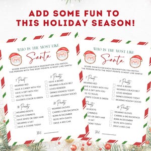 Who is Most Like Santa, Christmas Trivia, Christmas Party Game ...