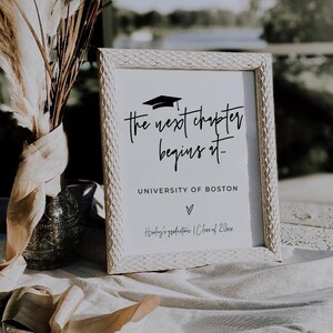 The Next Chapter Begins at Graduation Sign Printable, Graduation Party ...