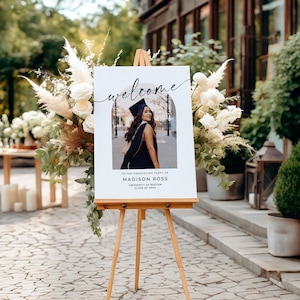 Arch Graduation Welcome Sign, Graduation Yard Sign, Grad Party Decor ...