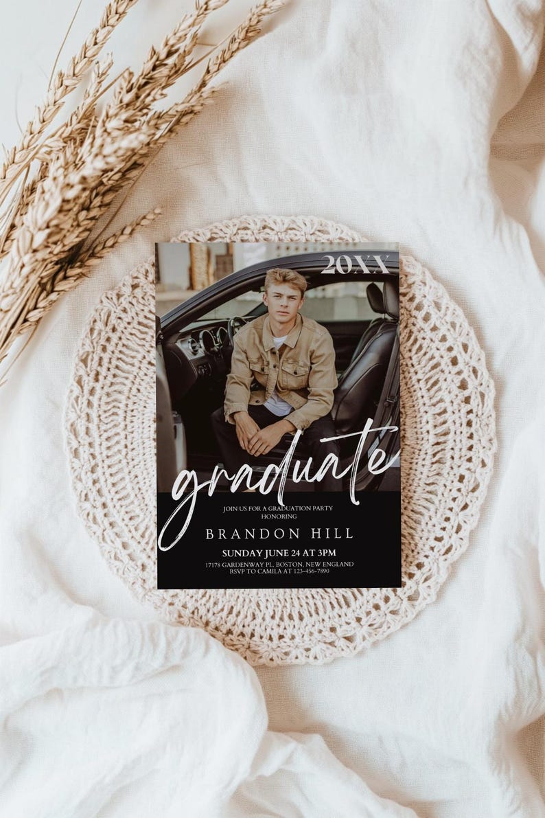 Modern Graduation Invite Template 2026, Senior Grad Announcement Card ...
