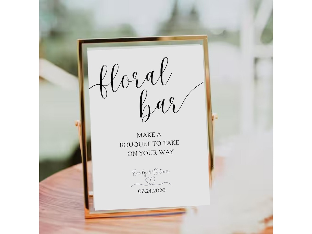 Flower Bar Sign, Bloom Bar Sign, Minimalist Modern, Build Your Bouquet ...