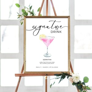 Signature Cocktail Sign, Signature Drink Sign, Cocktail Menu, Bar Menu ...