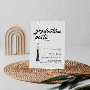 Modern Graduation Party Invite, Graduation Announcement, Graduation ...