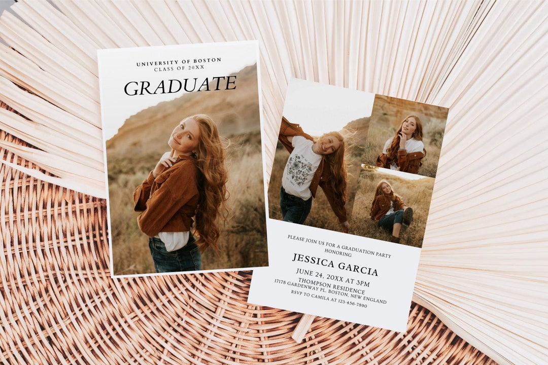 Modern Graduation Invitation, Grad Party Invite, Graduation Decorations ...