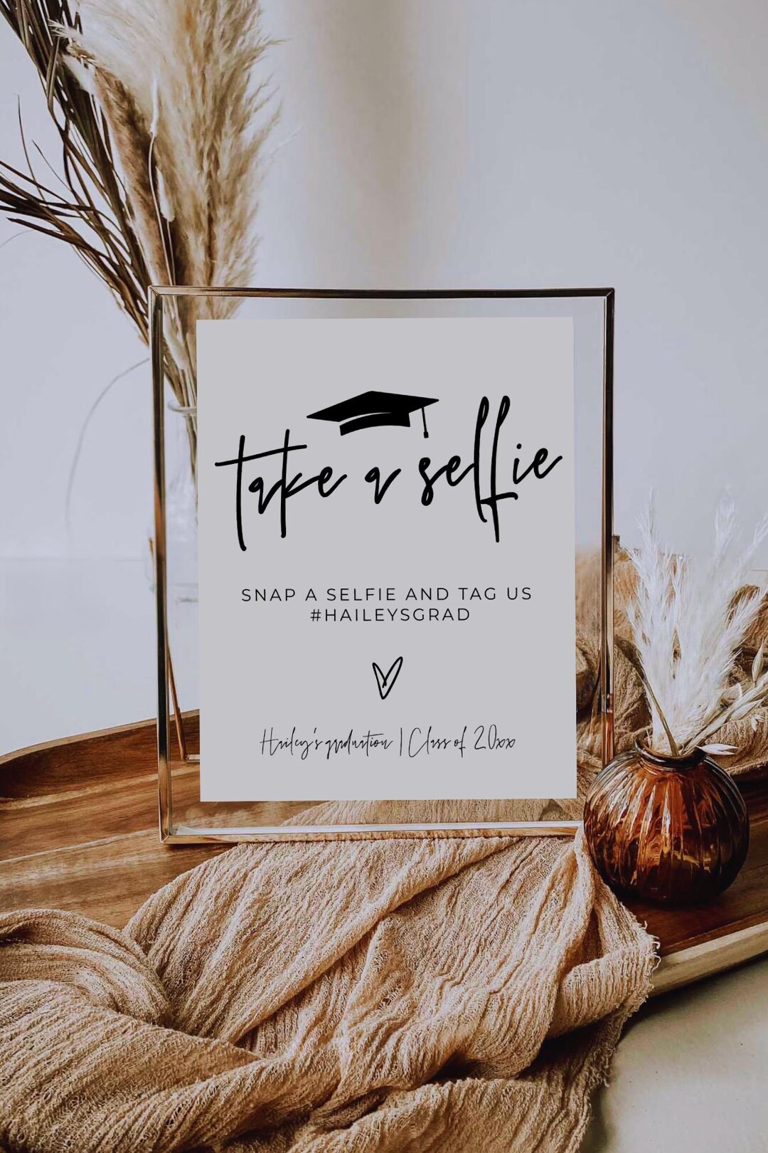Take a Selfie Graduation Party Sign, Modern Photo Grad Party Sign ...