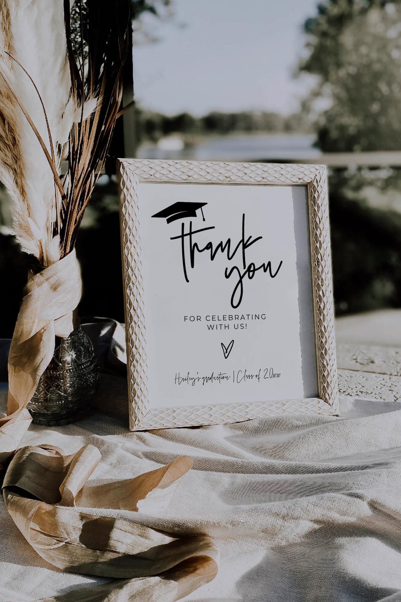 Graduation Thank You Printable Sign, Editable Graduation Thanking Sign ...