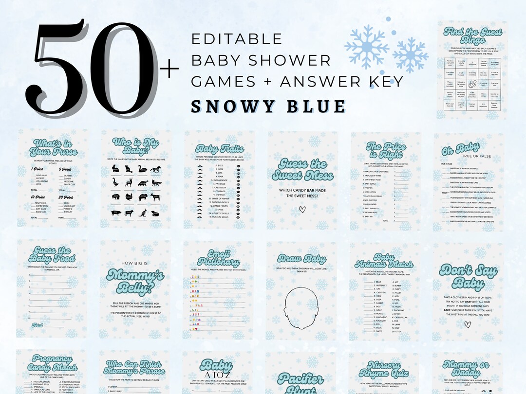 Snowflake Baby Shower, Winter Baby Shower Games, Snow Baby Shower, Baby ...