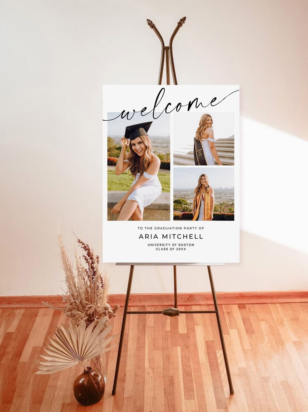 Graduation Photo Collage Sign, Graduation Yard Sign, Grad Party Decor ...