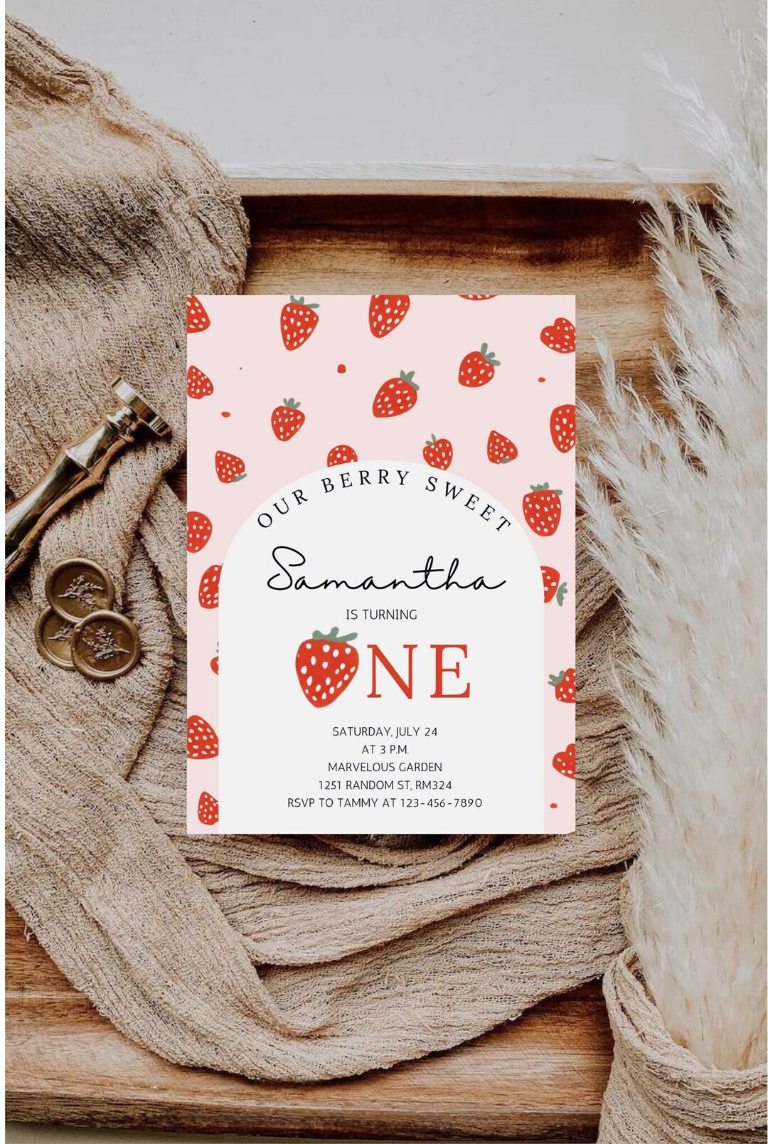 Berry First Birthday, Berry First Birthday Invitation, Berry 1st ...