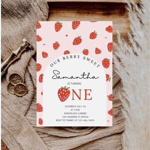 Modern Berry First Birthday Welcome Sign, Berry First Birthday, Berry ...