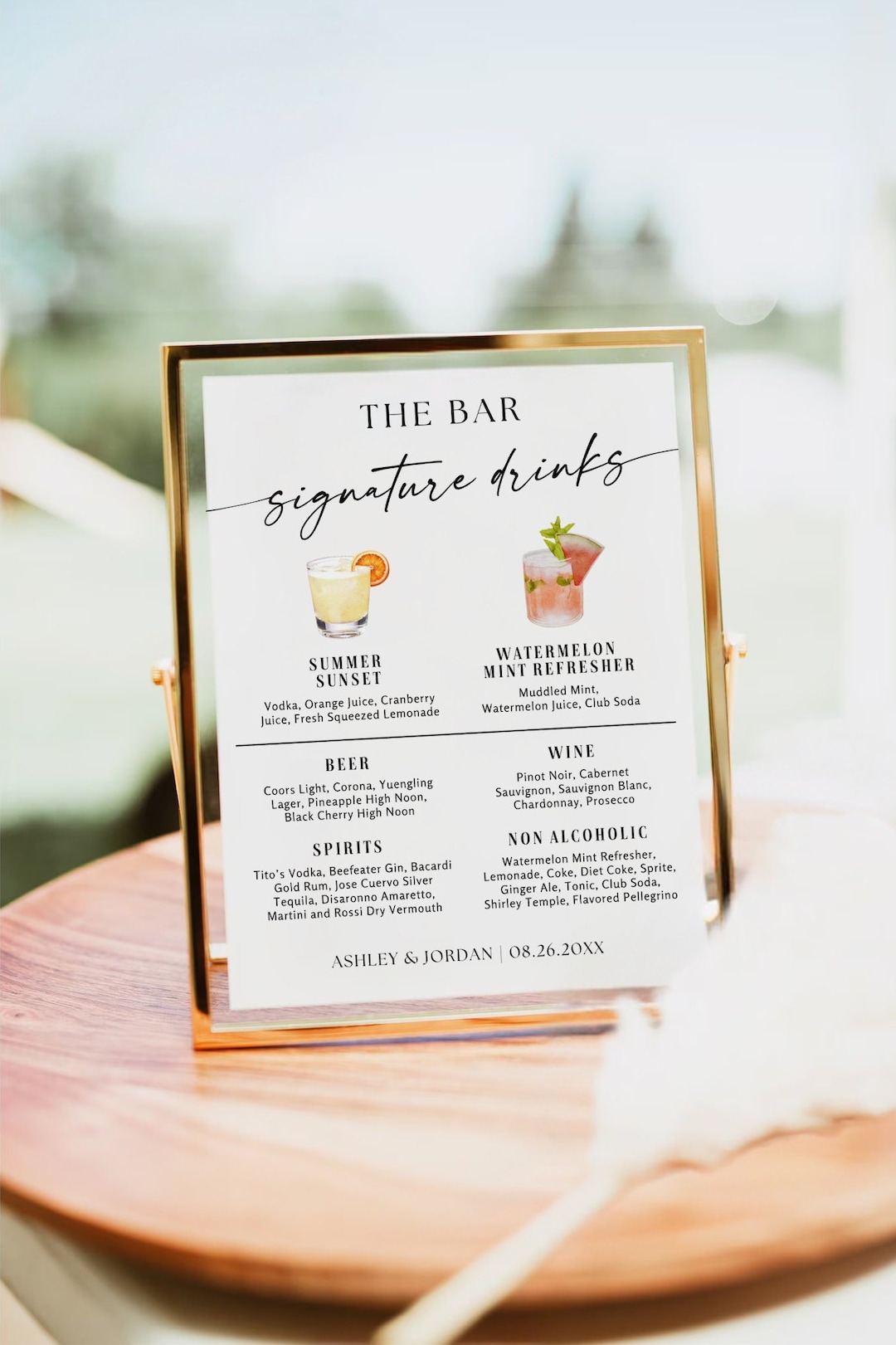 Signature Drink Sign, Bar Menu, Signature Cocktail Sign, Wedding Bar ...