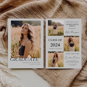 Graduation Invitation, Modern Graduation Invitation, Graduation ...