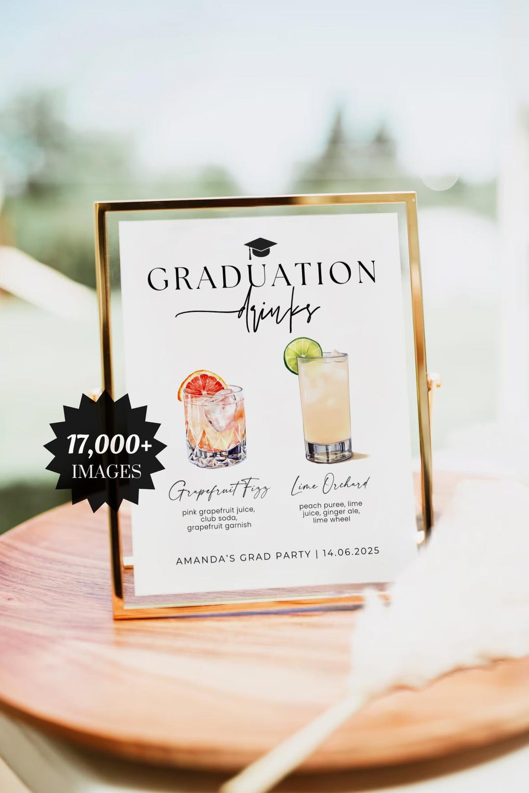 Modern Grad Signature Drink Sign, Graduation Signature Cocktail Sign ...