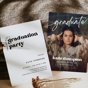 Retro Graduation Party Invite, Graduation Invitation, Graduation Party ...