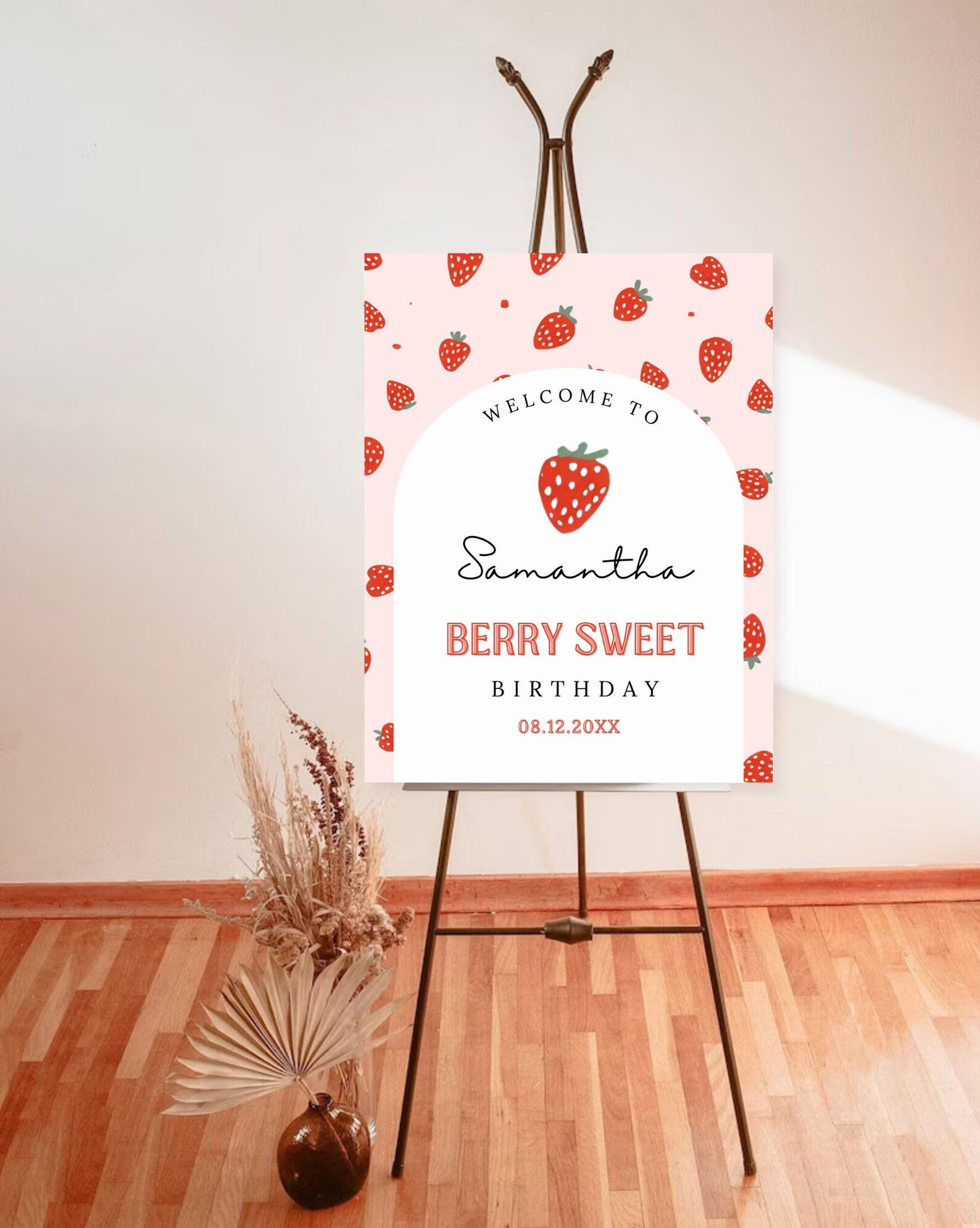 Modern Berry First Birthday Welcome Sign, Berry First Birthday, Berry ...