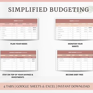 50/30/20 Monthly Budget Spreadsheet, Budget Planner, Budget Paycheck ...