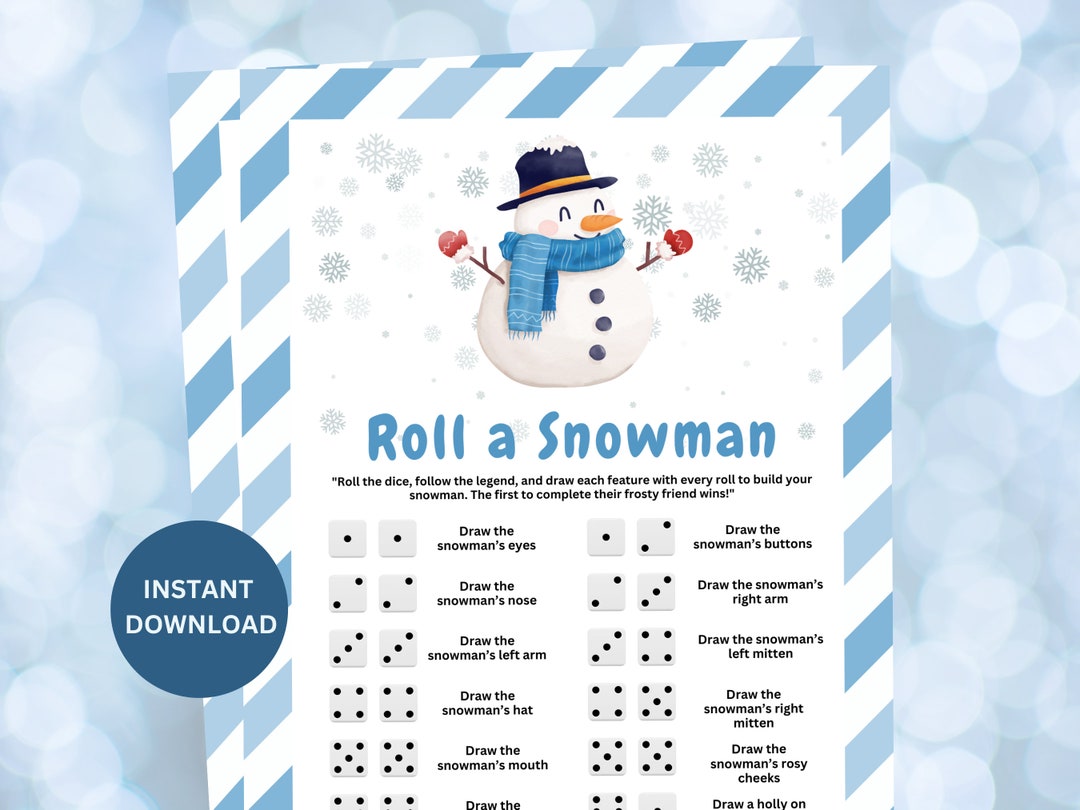 Roll A Snowman, Christmas Trivia, Christmas Games, Printable Christmas ...