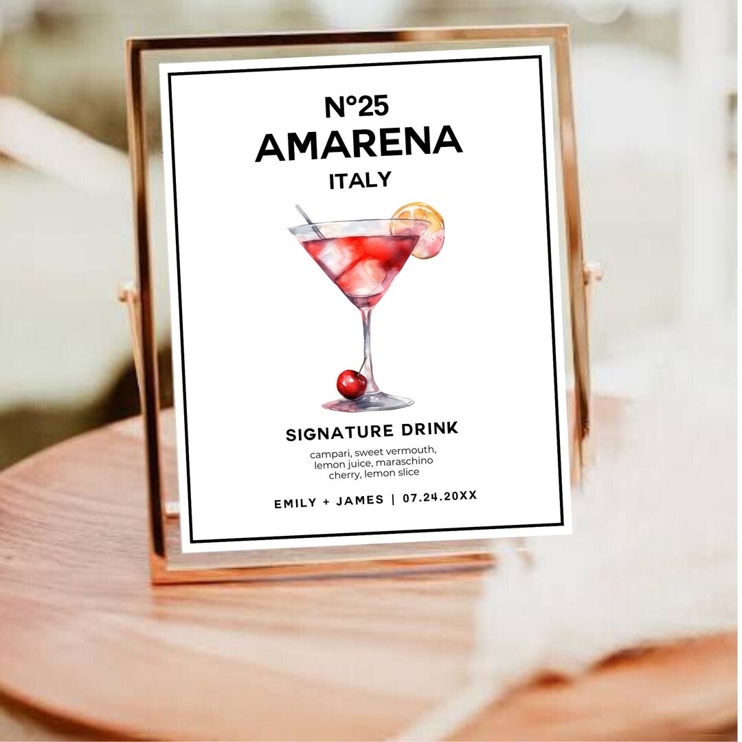 Perfume Theme Cocktail Sign, Signature Drink Sign, Signature Cocktail ...