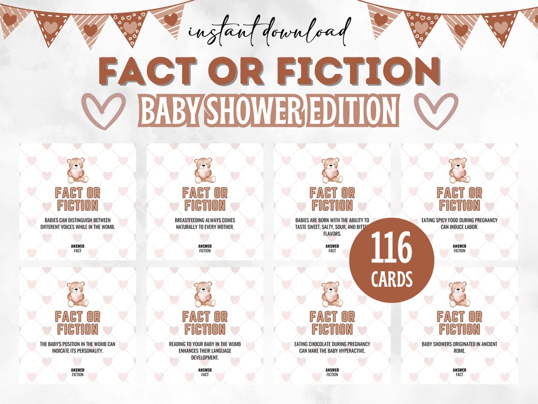 TEDDY BEAR Fact or Fiction Baby Shower Edition, Bear Baby Shower Games ...