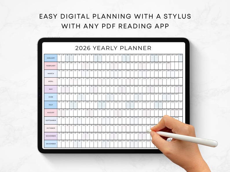 2026 Year at a Glance, Large Wall Calendar 2026, Year Overview ...