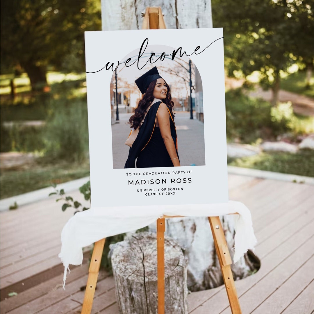 Arch Graduation Welcome Sign, Graduation Yard Sign, Grad Party Decor ...