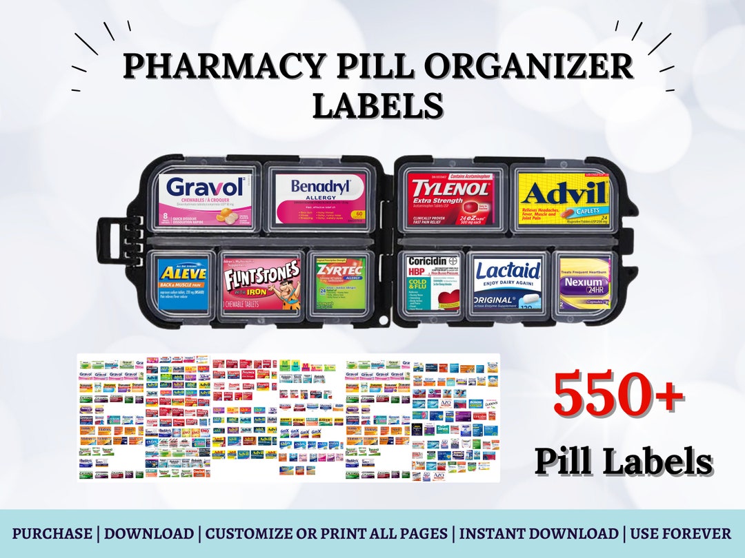 Pharmacy Pill Organizer Labels, Pill Box, Pill Organizer, Pill Labels ...