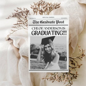 Newspaper Graduation Announcement 2024, Graduation Invitation, College ...