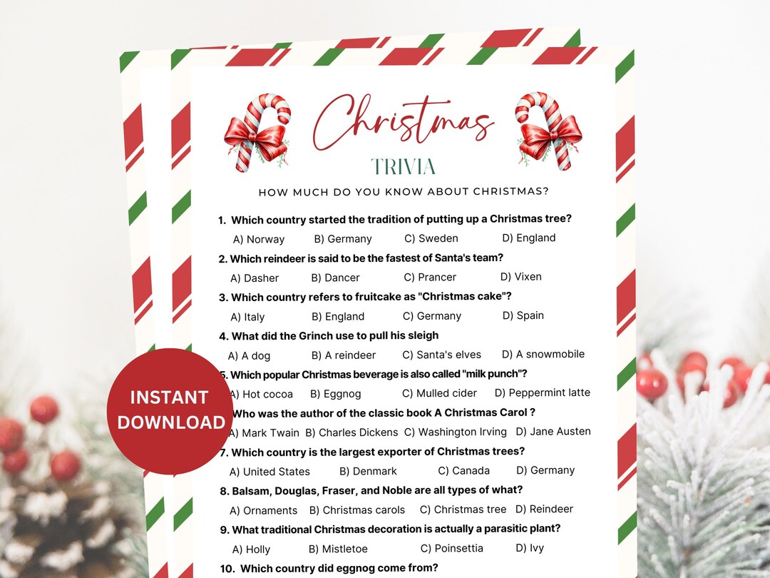 BESTSELLER Holiday Trivia Christmas Games, Christmas Trivia, Christmas ...