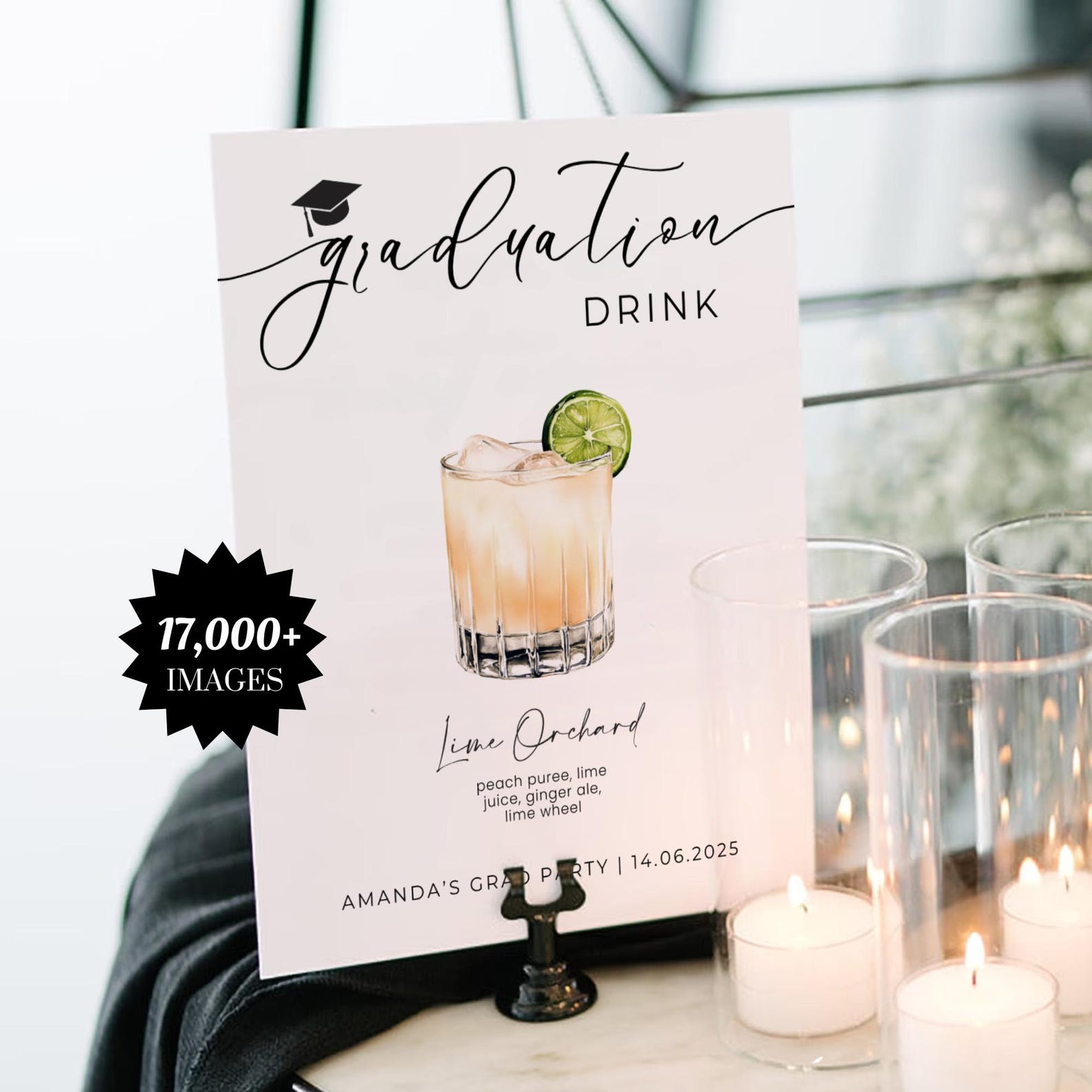 Graduation Cocktail Drink Sign, Grad Bar Menu, Signature Drink Sign ...