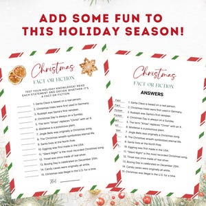 Fact or Fiction Christmas Game, Christmas Trivia Quiz, Christmas ...
