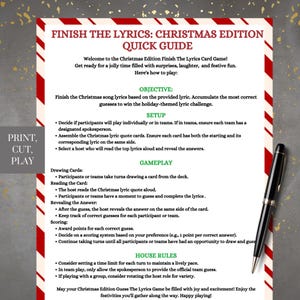 Christmas Music Trivia, Finish the Lyrics Christmas Party Games ...