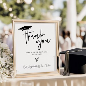 Graduation Thank You Printable Sign, Editable Graduation Thanking Sign ...