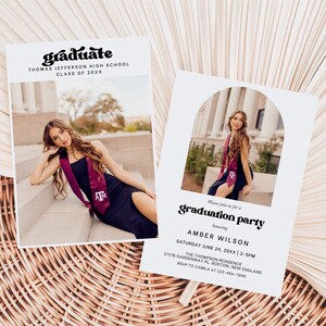 Modern Graduation Invitation, Grad Party Invite, Graduation Decorations ...