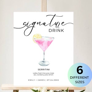 Signature Cocktail Sign, Signature Drink Sign, Cocktail Menu, Bar Menu ...