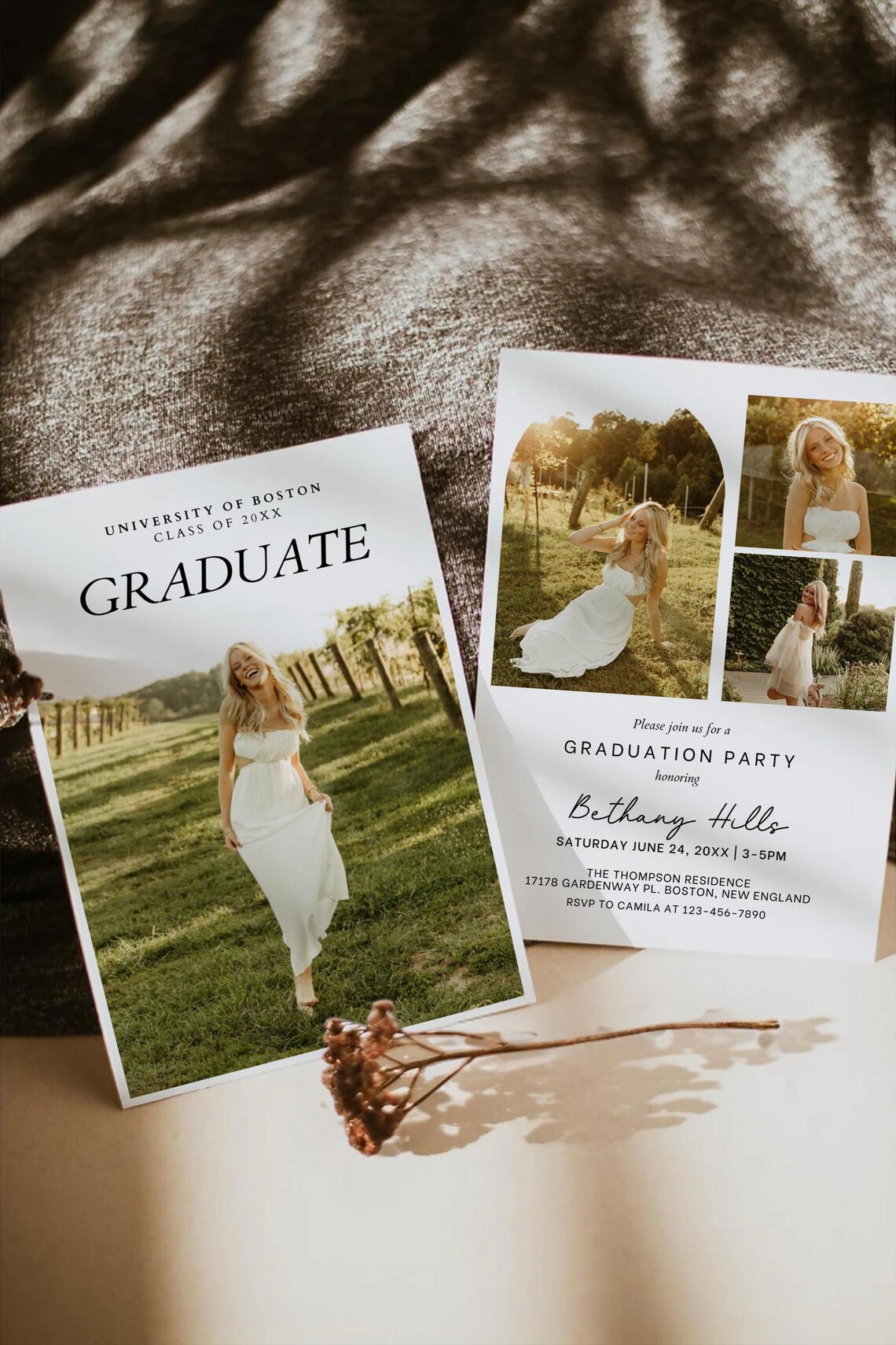 Modern Graduation Card, Graduation Decorations, Grad Party Invite ...