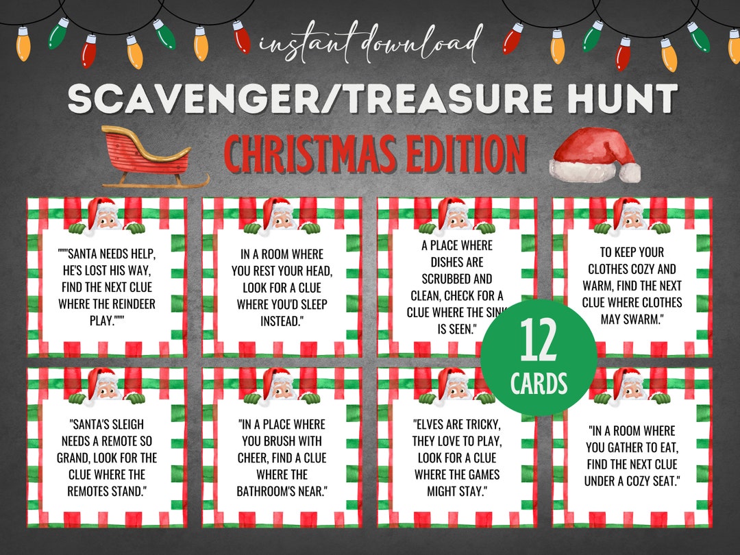 Christmas Scavenger Hunt, Christmas Indoor Games, Christmas Games ...