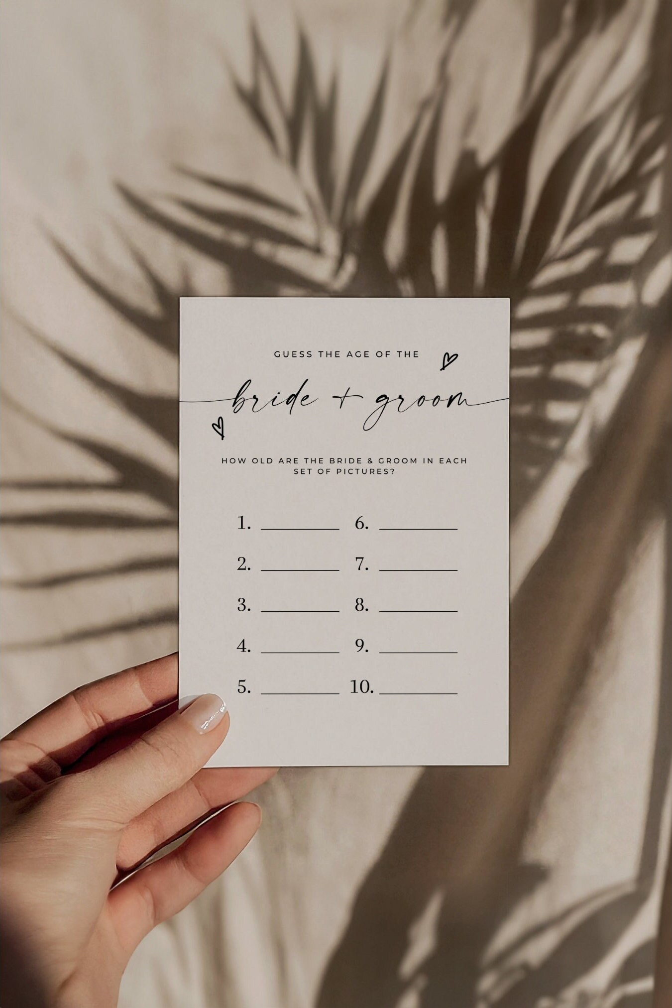 Guess Age of Bride and Groom Bridal Shower Game, Bridal Shower ...