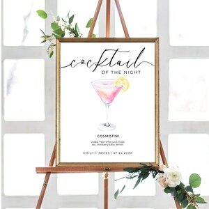 Cocktail of the Night, Signature Drink Sign, Cocktail Menu, Bar Menu ...