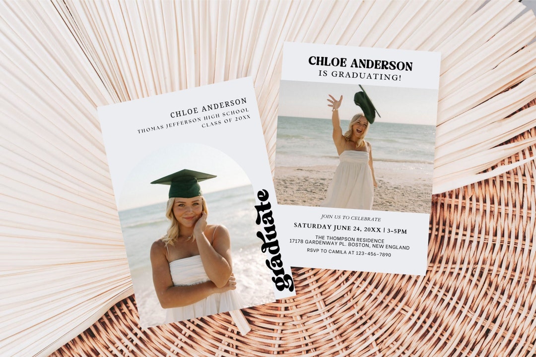 Graduation Invitation 2024, Modern Graduation Announcement, College ...