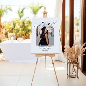 Arch Graduation Welcome Sign, Graduation Yard Sign, Grad Party Decor ...