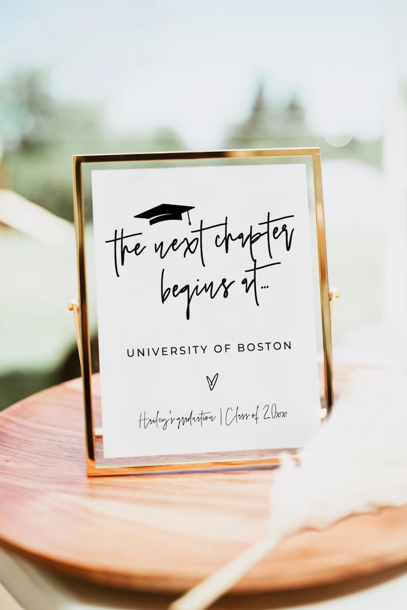 The Next Chapter Begins at Graduation Sign Printable, Graduation Party ...