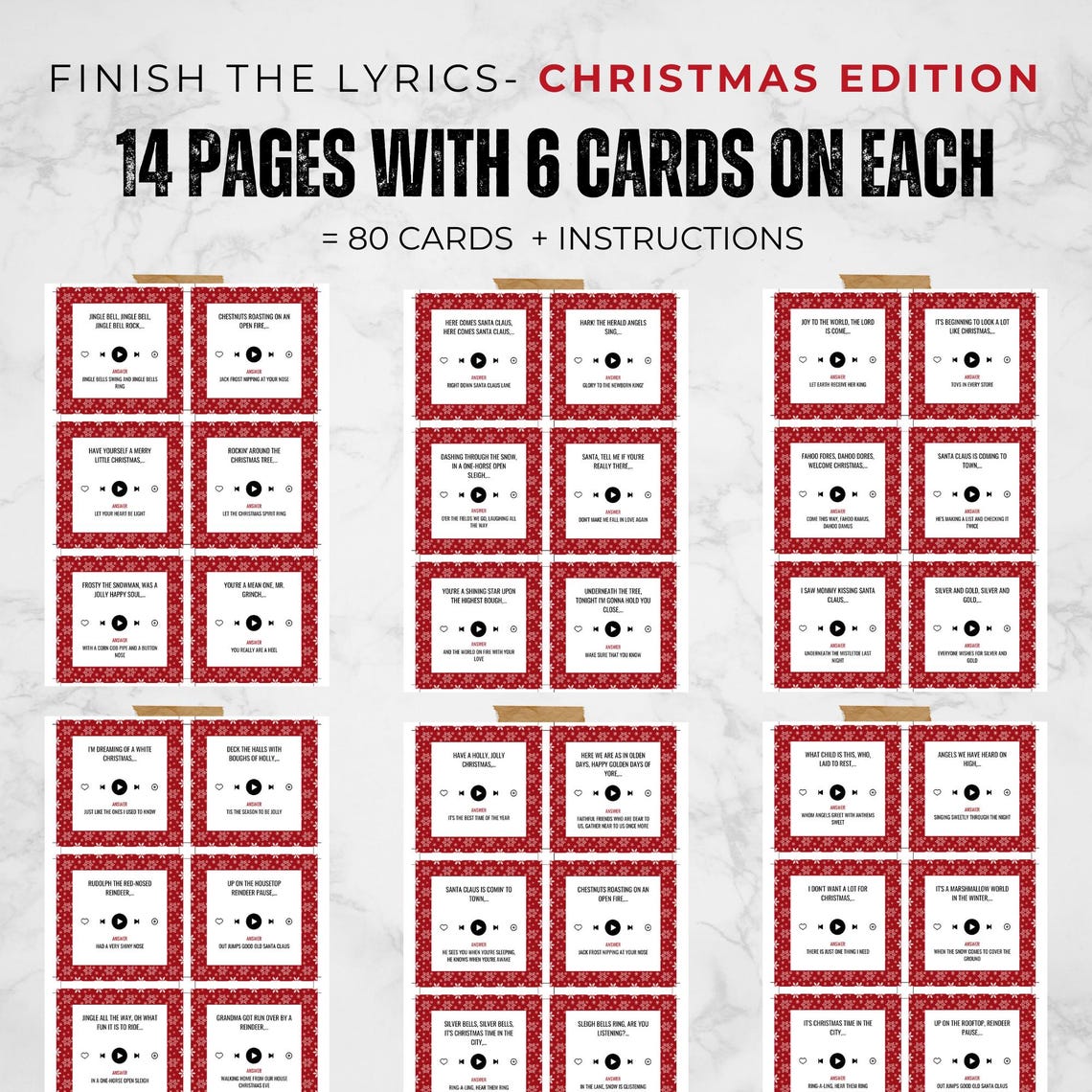 Christmas Music Trivia, Finish the Lyrics Christmas Party Games ...