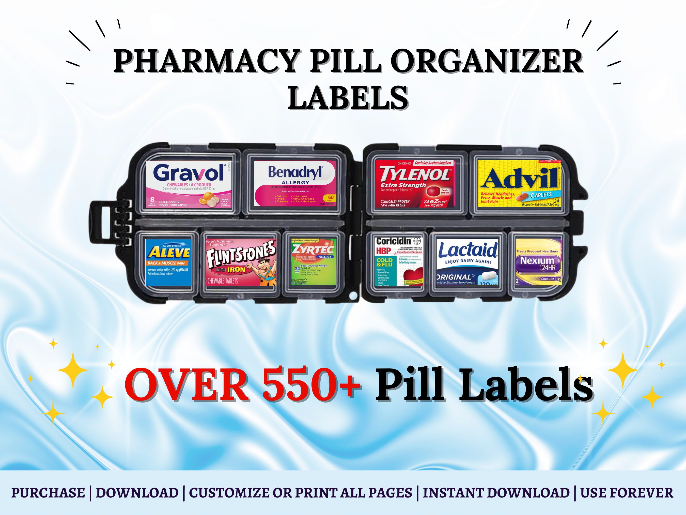 Pocket Pharmacy Pill Box Labels Pharmacy Labels Pill Case - Etsy
