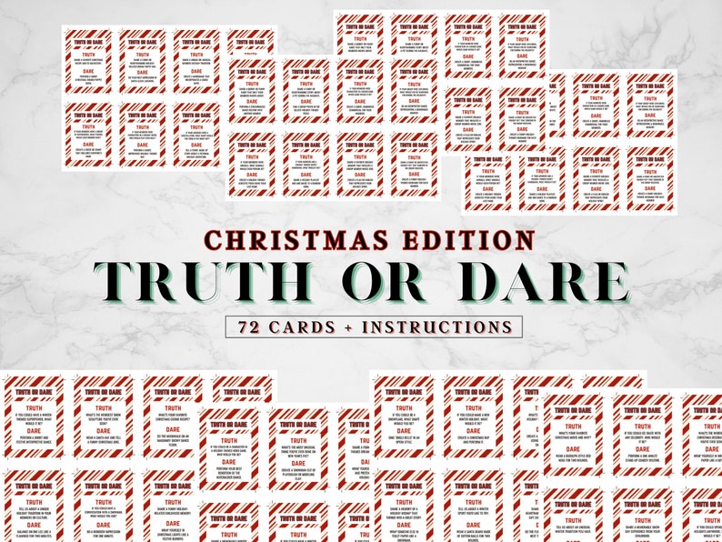 Truth or Dare Christmas Edition, Christmas Games, Christmas Party Games ...