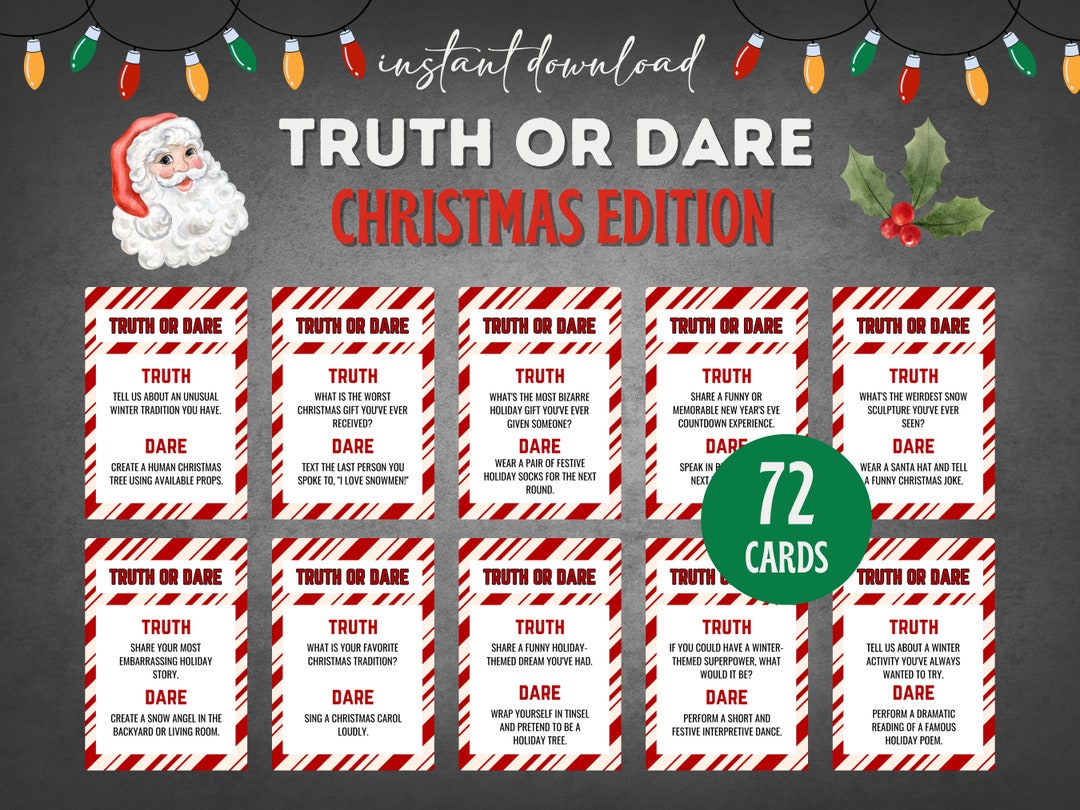 Truth or Dare Christmas Edition, Christmas Games, Christmas Party Games ...
