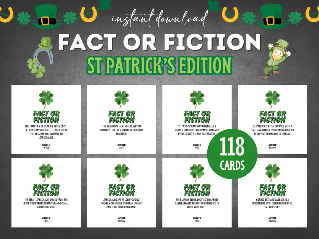 Fact or Fiction St Patricks Game, St Patricks Printable, St Paddys Day ...