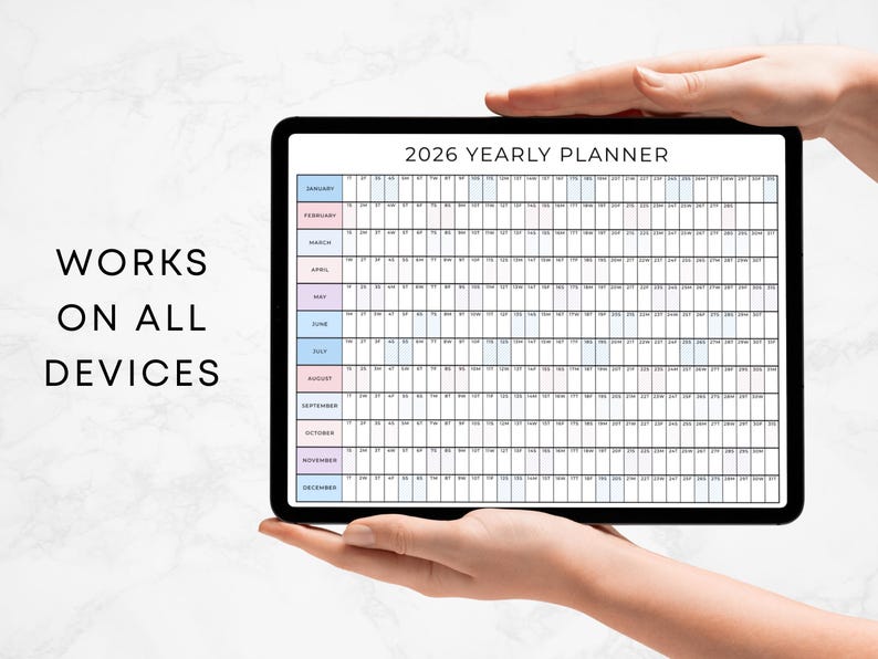 2026 Year at a Glance, Large Wall Calendar 2026, Year Overview ...