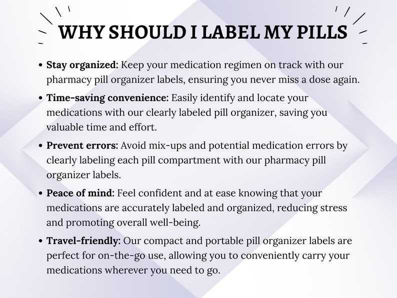 Pill Box Pill Organizer Pill Case Labels Pharmacy Pill - Etsy